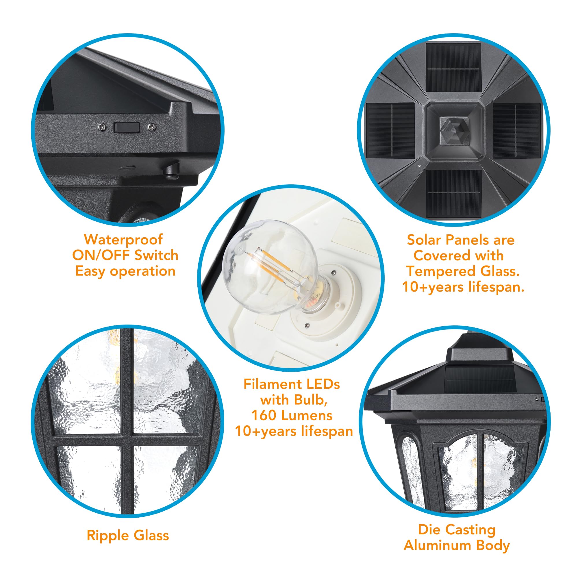 Octagon Lamp Post Outside Lighting Tapered Light Pole | AL 4M Black