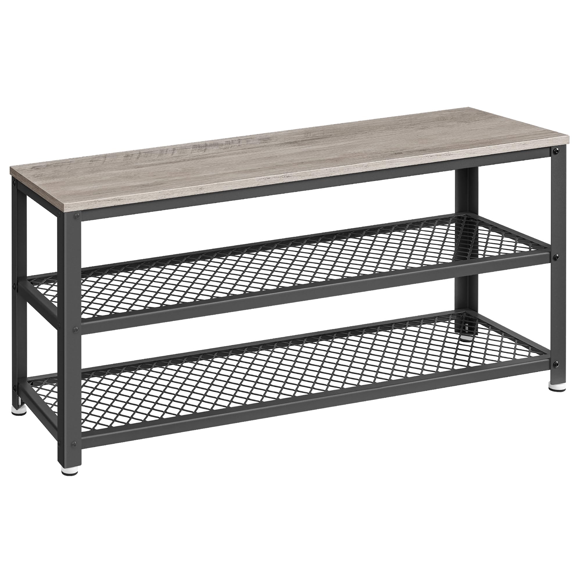 Amazon.com: VASAGLE, 3-Tier Shoe Rack, Shelf Storage Bench with Metal ...