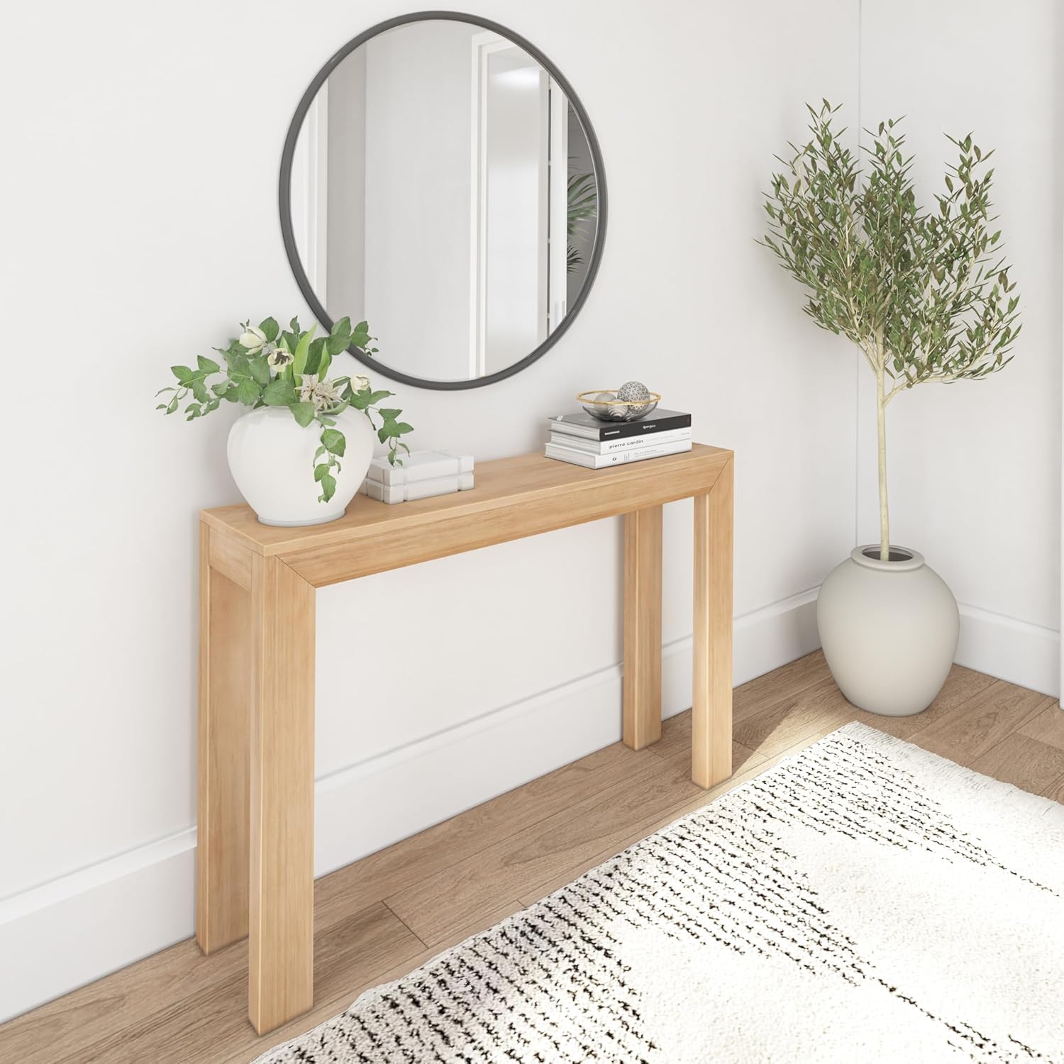 Amazon.com: Plank+Beam Modern Solid Wood Console Table, 46.25 Inch ...