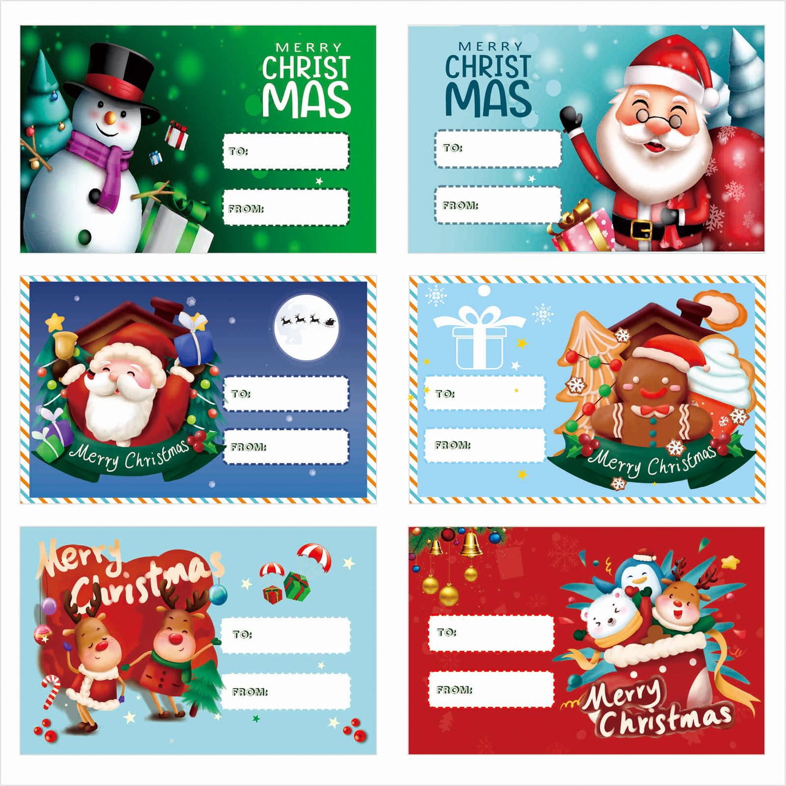 Amazon.com: 120 Pieces Christmas Gift Tags Christmas Gift Stickers ...