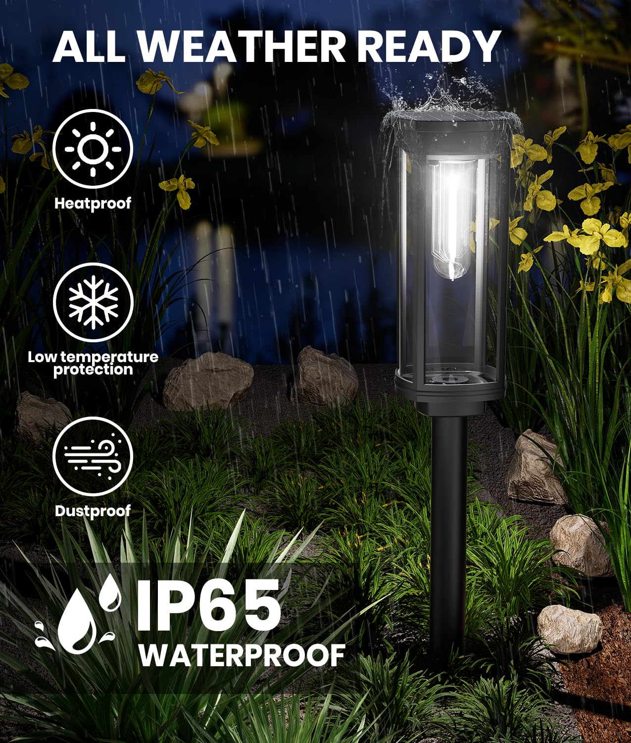 Snapklik.com : 4 Pack Solar Pathway Lights Outdoor, Modern Super ...