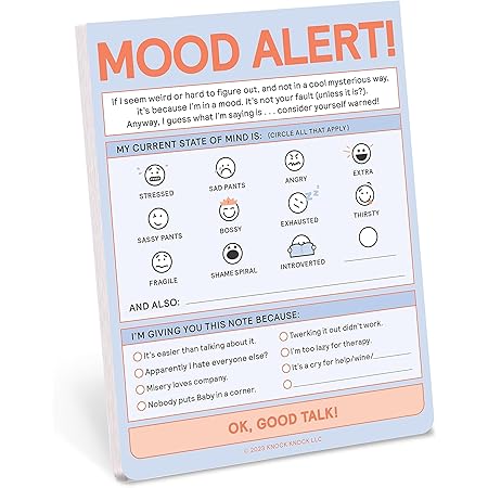Amazon.com : Knock Knock Today's Mood Nifty Note Pad, Mood Tracker Pad ...