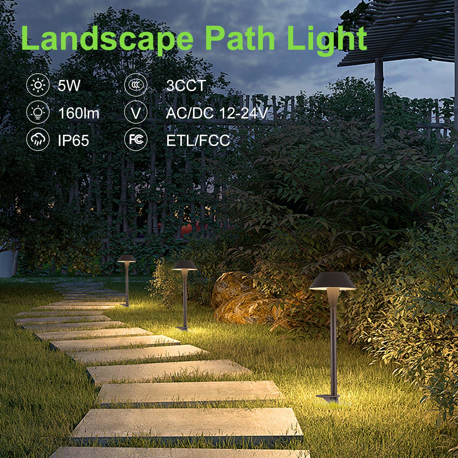 Snapklik.com : 3CCT Landscape Path Light, 12-24V Low Voltage Pathway ...