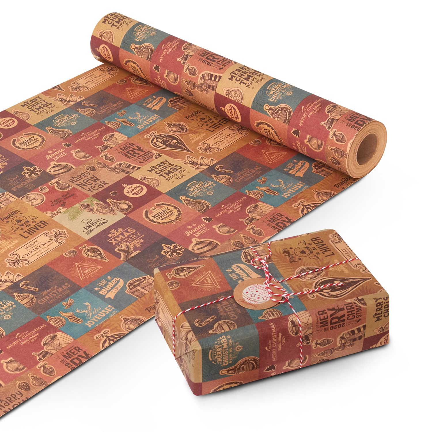 KEPLIN Wrapping Paper Roll - Premium Quality Festive Kraft Paper ...