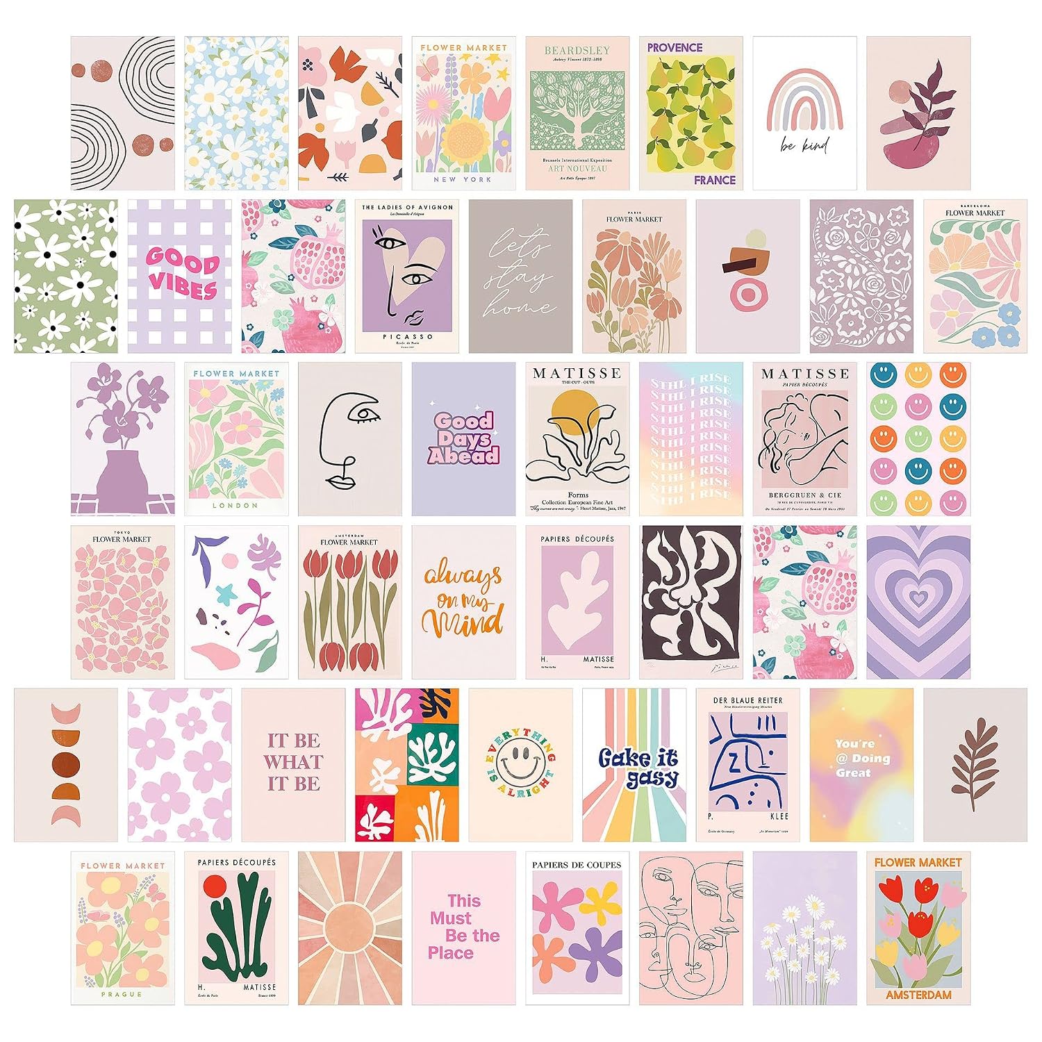 HASTHIP® 50 Sheet Aesthetic Posters Wall Collage Kit Photo Wall ...