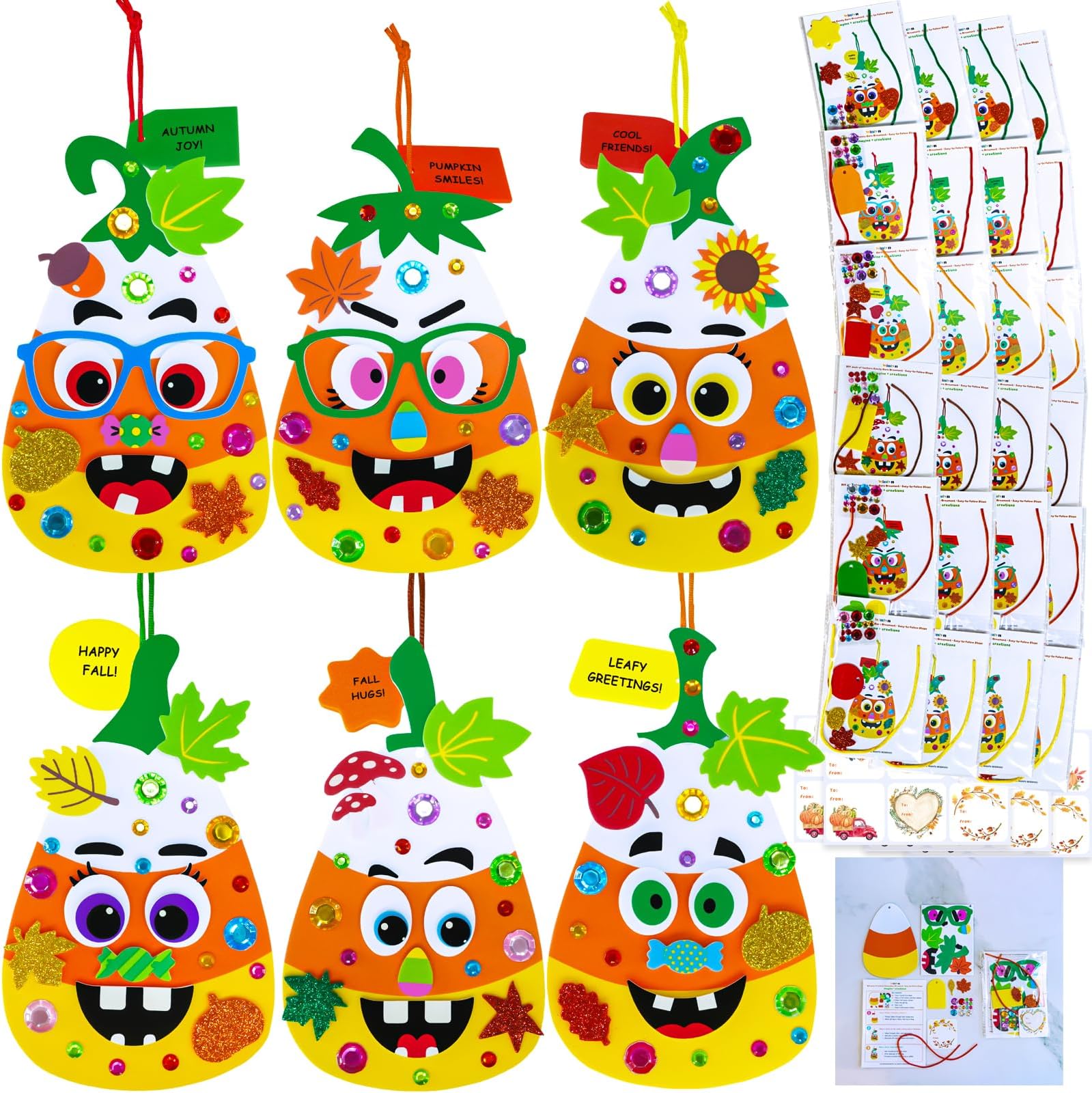 Amazon.com: Halloween Candy Corn Characters in Costume Craft Kit ...