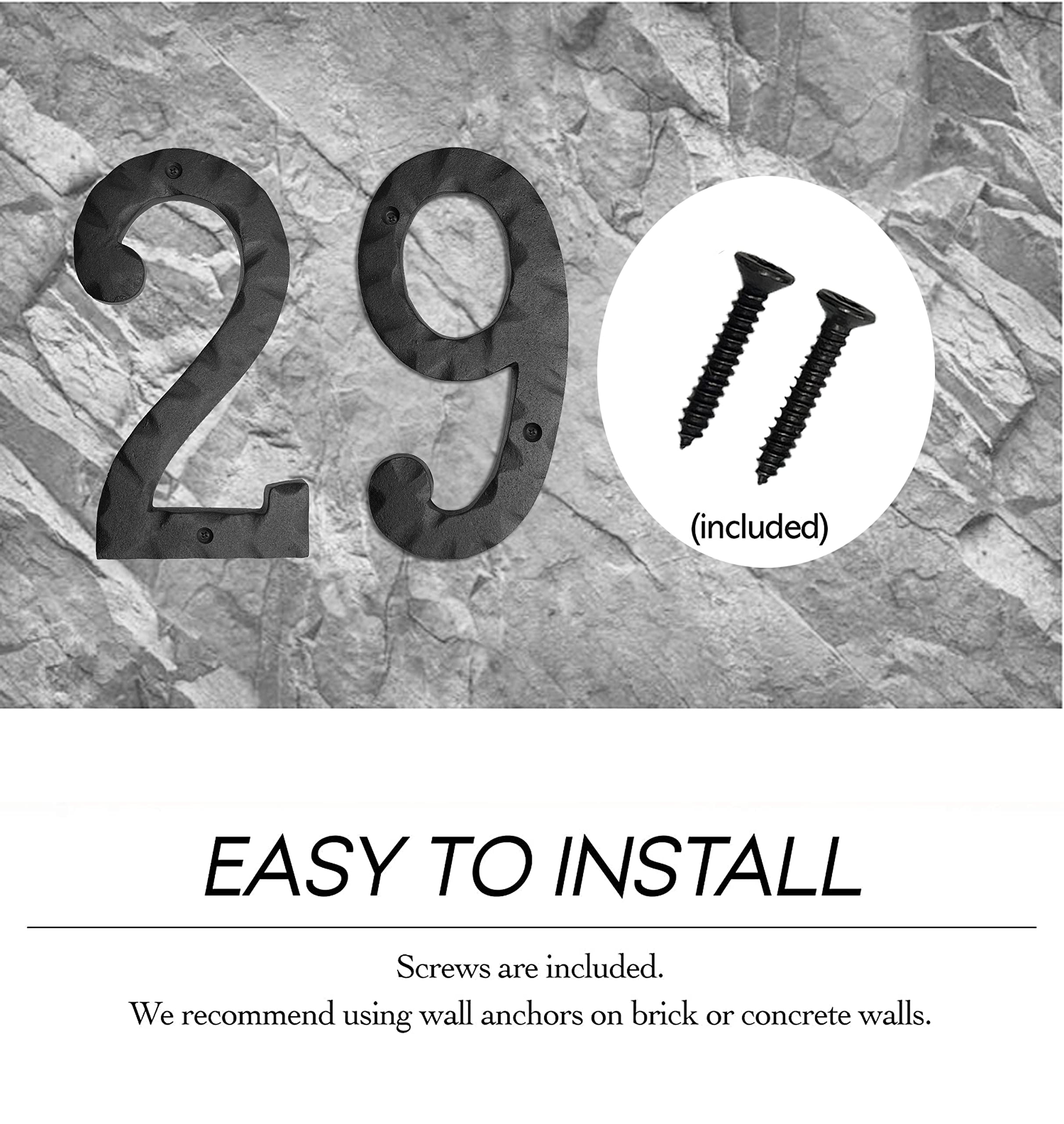 Snapklik.com : NACH House Numbers For Outside, 8 Inch Black Address ...