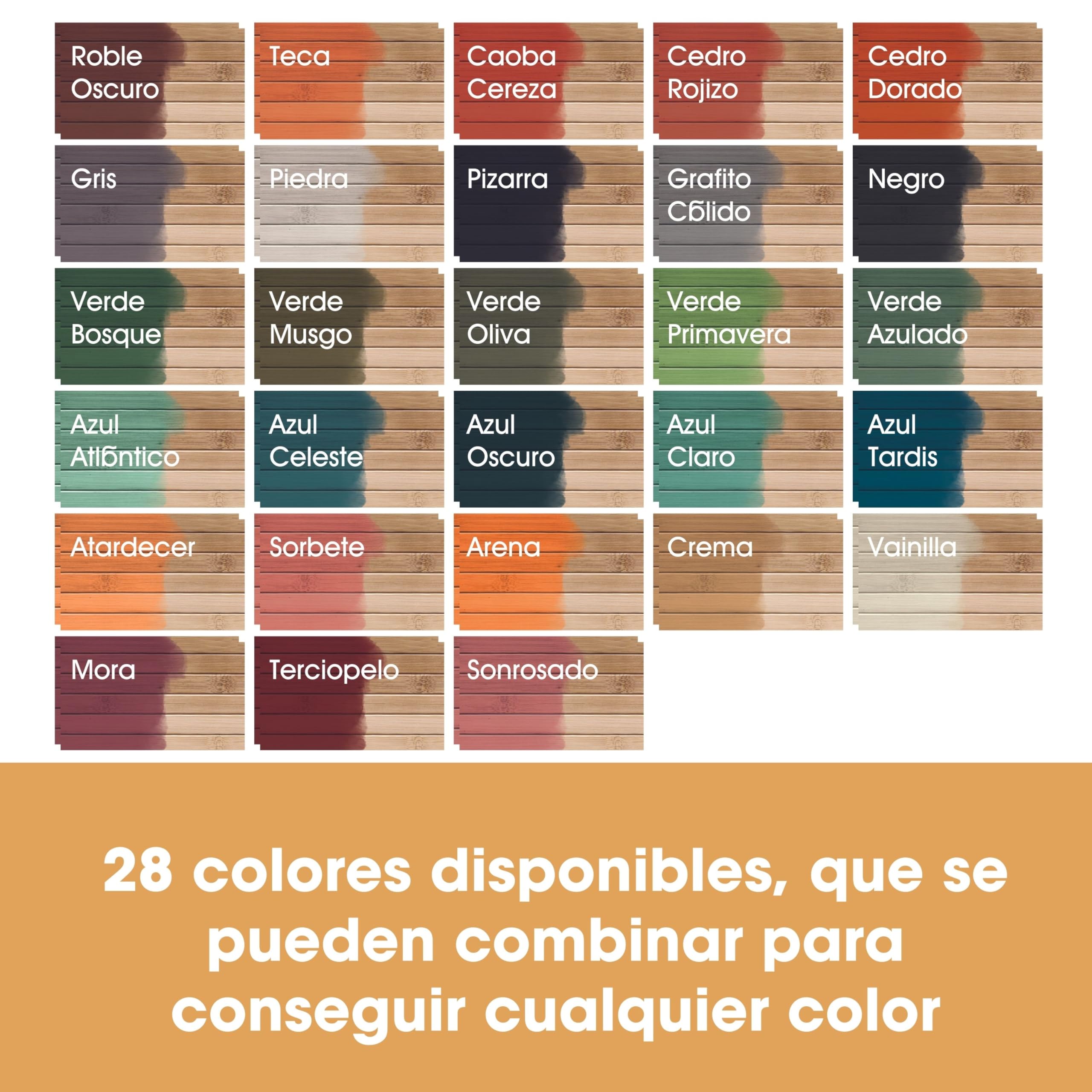Tabla De Colores De Tintes Para Madera Para Exteriores Tabla De