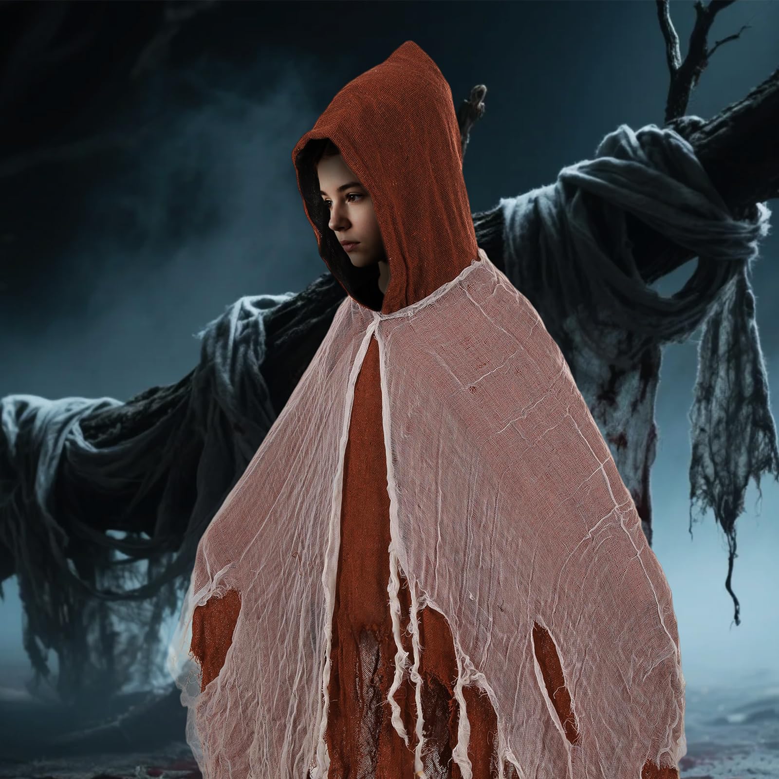 Hooked Cloak Kids Medieval Renaissance Gothic Wizard Cape Death Costume ...