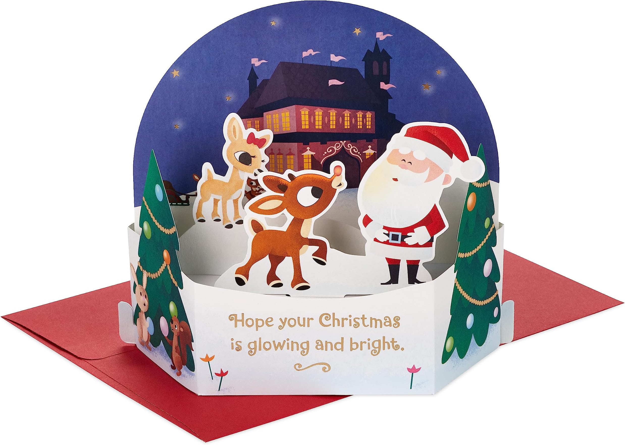 Amazon.com : Hallmark Paper Wonder Christmas Pop Up Card (Rudolph the ...