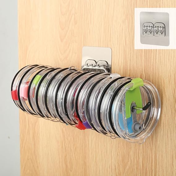 Amazon.com - OEH Tumbler Lid Organizer, Under Cabinet Tumbler Lid ...