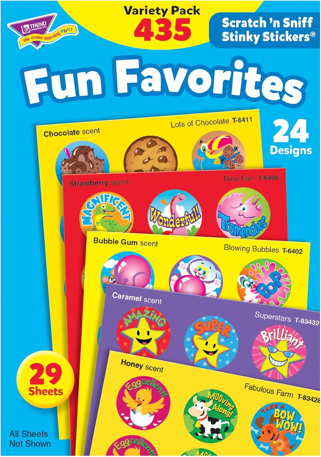 Trend T6491 Trend Stinky Stickers Variety Pack, Fun & Fancy, 435/pack ...