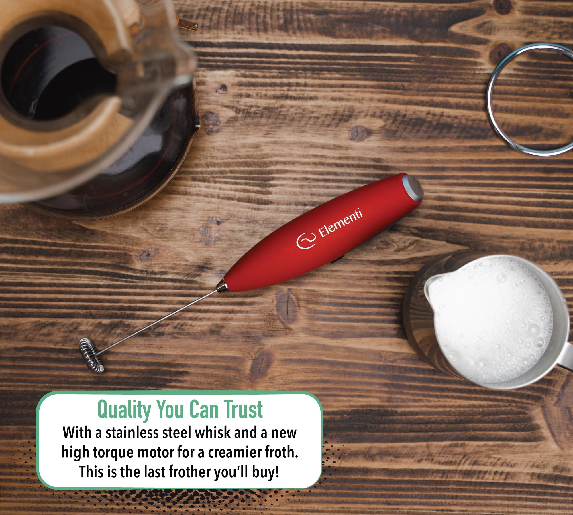 Snapklik.com : Elementi Electric Milk Frother Handheld, Matcha Whisk ...