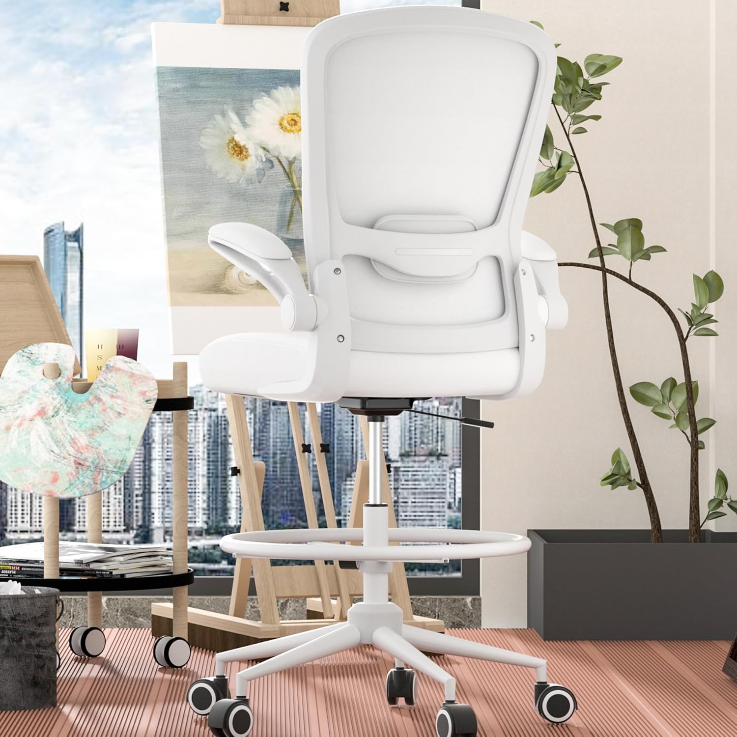 Amazon.com: Mimoglad 𝐃𝐫𝐚𝐟𝐭𝐢𝐧𝐠 𝐂𝐡𝐚𝐢𝐫, Modern Office Chair with ...