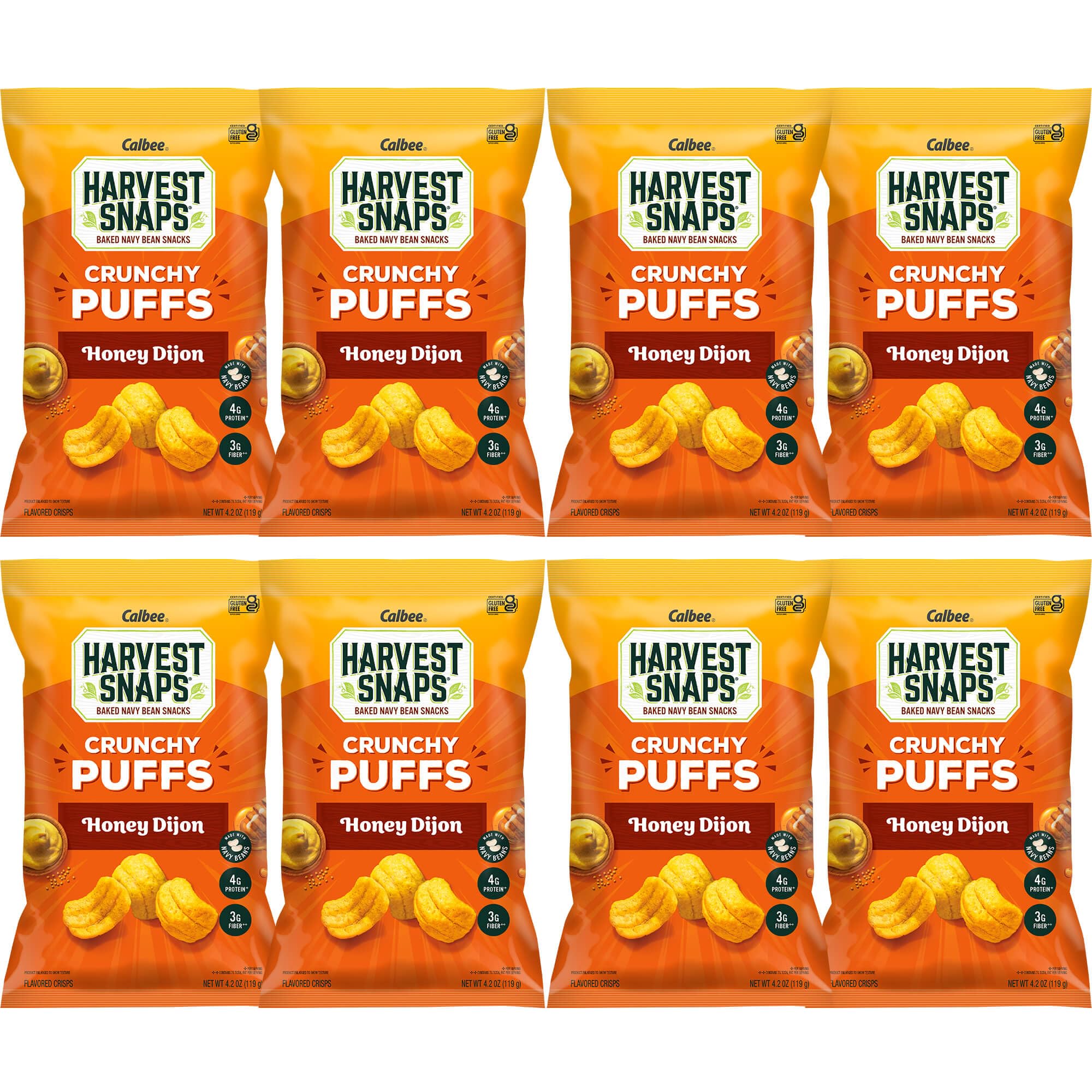 Amazon.com : Harvest Snaps (Honey Dijon Crunchy Puffs, 8 Snack Packs) 4 ...
