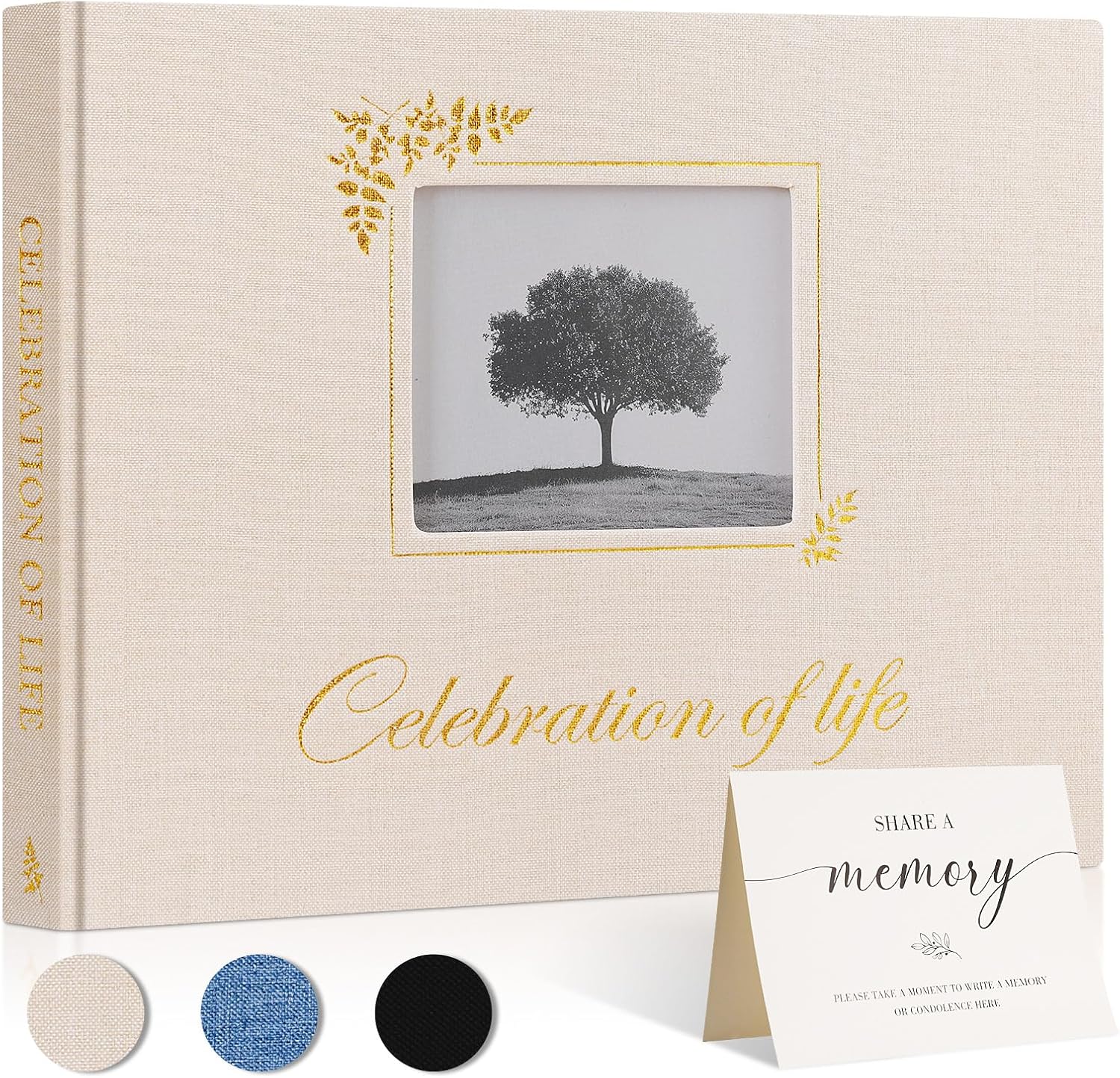 Amazon.com: Lanpn Funeral Guest Book for Memorial Service, Linen ...