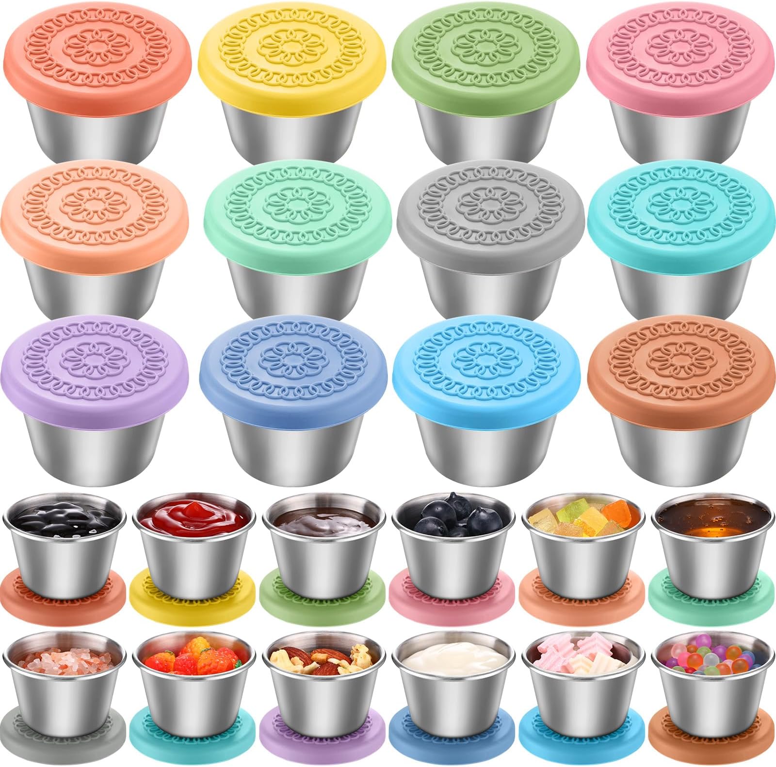 Amazon.com: Maxcheck 24 Pack 2.4oz Salad Dressing Container with ...