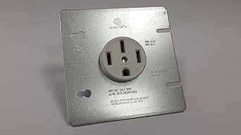 NEMA 14-50R 50A Range Outlet with 4 11/16" Cover Plate