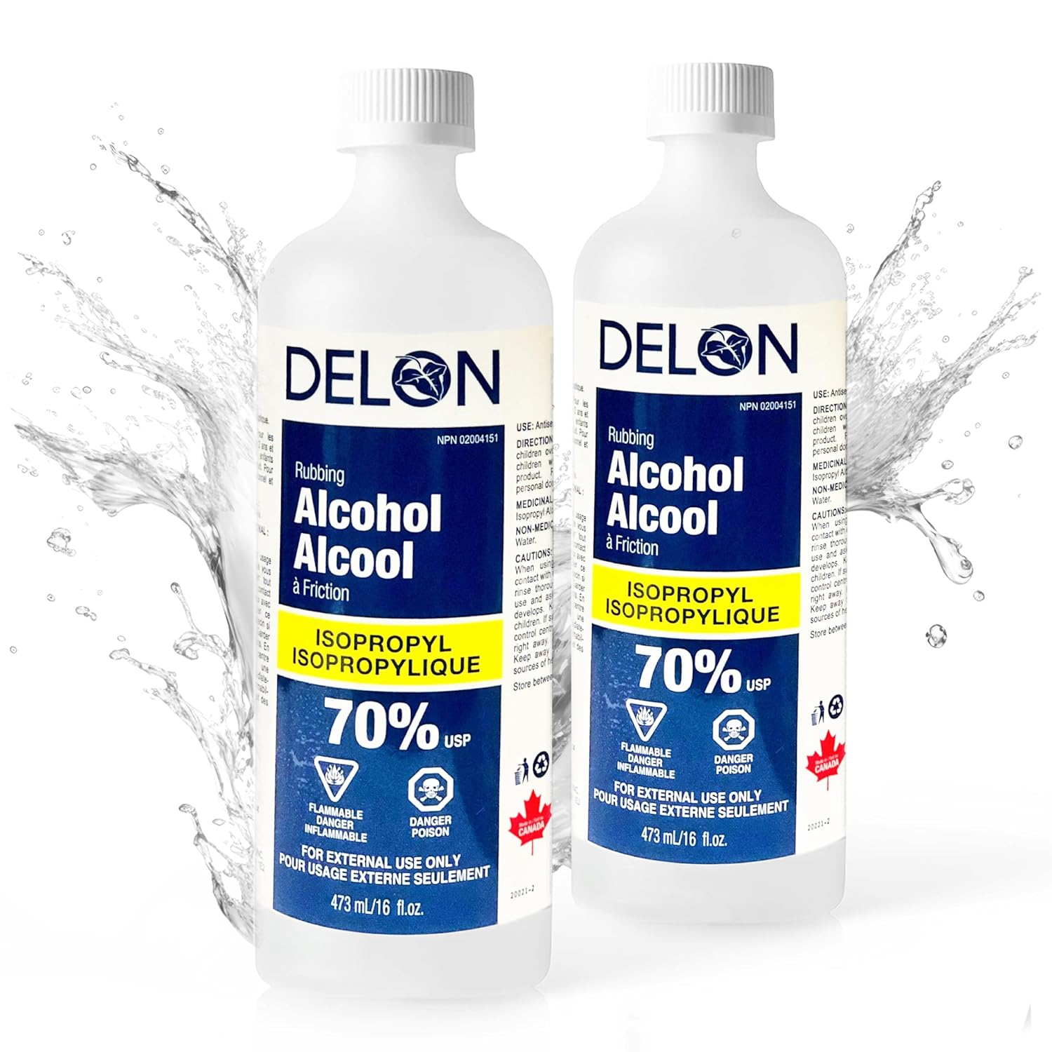 Delon Rubbing Alcohol 70% U.S.P. Sterilization Solution Made in Canada ...