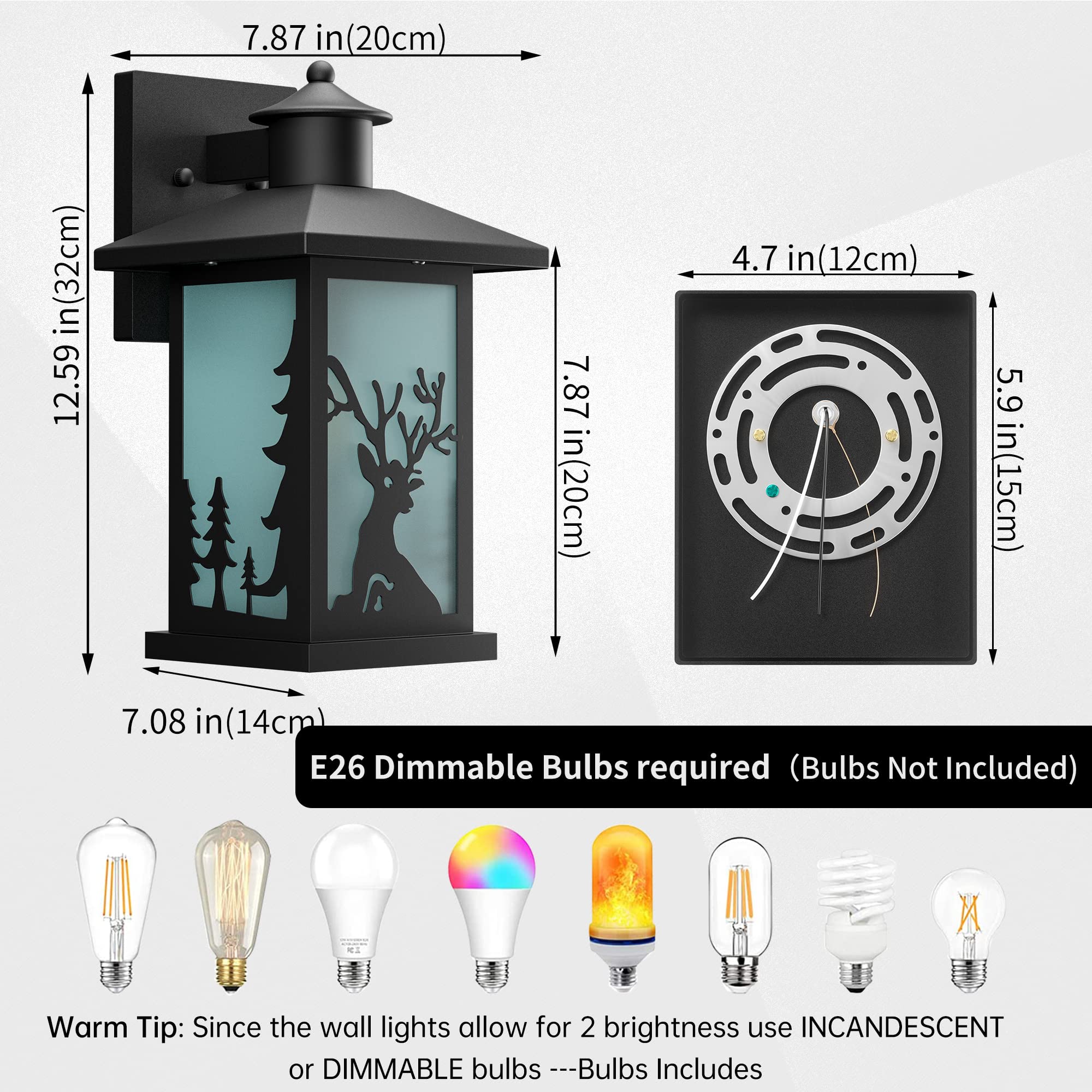 Snapklik.com : JAYNLT 2 Pack Outdoor Wall Sconce, Waterproof Exterior ...