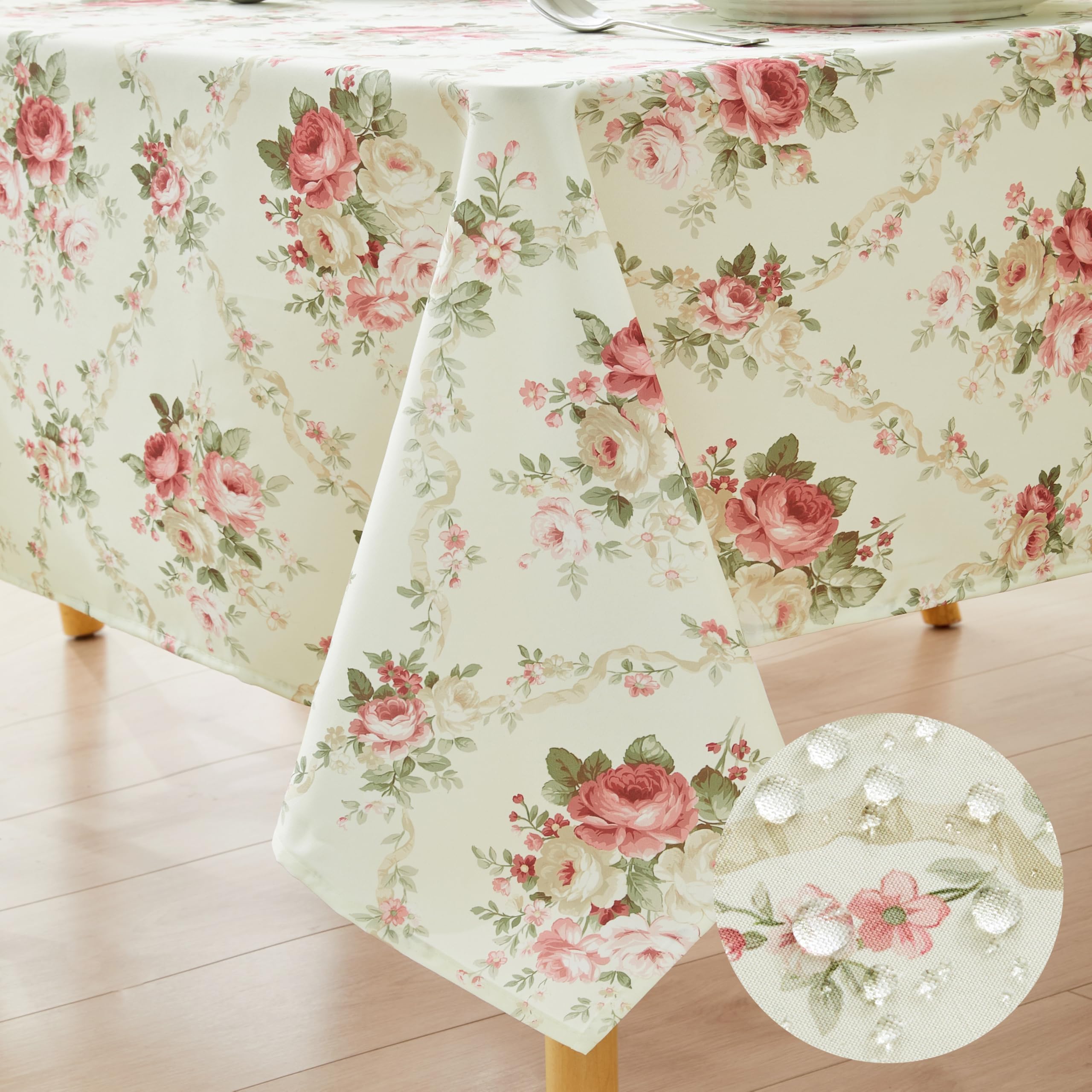 Amazon.com: JH tablecloths Damask Camellia Embroidered Floral ...