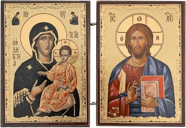 Amazon.com: BlessedMart Orthodox Christian Pocket Diptych Icons ...
