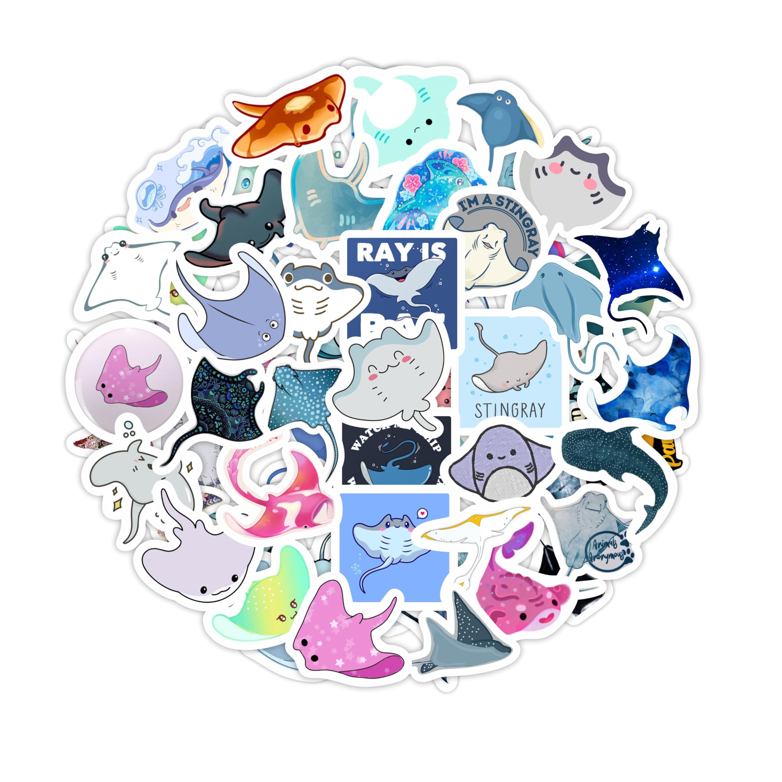 Amazon.com: Stingray Stickers for Water Bottle and Laptop - Ocean ...