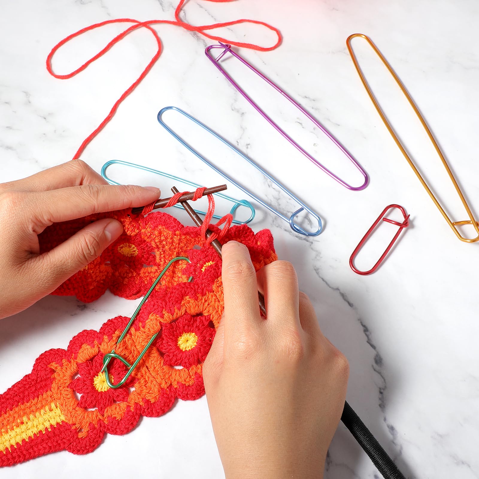 Snapklik.com : 12 Pcs Knitting Stitch Holder, 6 Sizes Needles Stitch ...