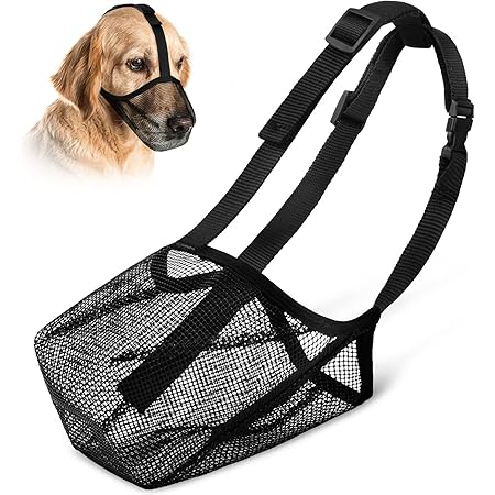 Dog Muzzle, FWLWTWSS Soft Mesh Muzzle Breathable Dog Muzzles for Small Medium Large Dogs ...