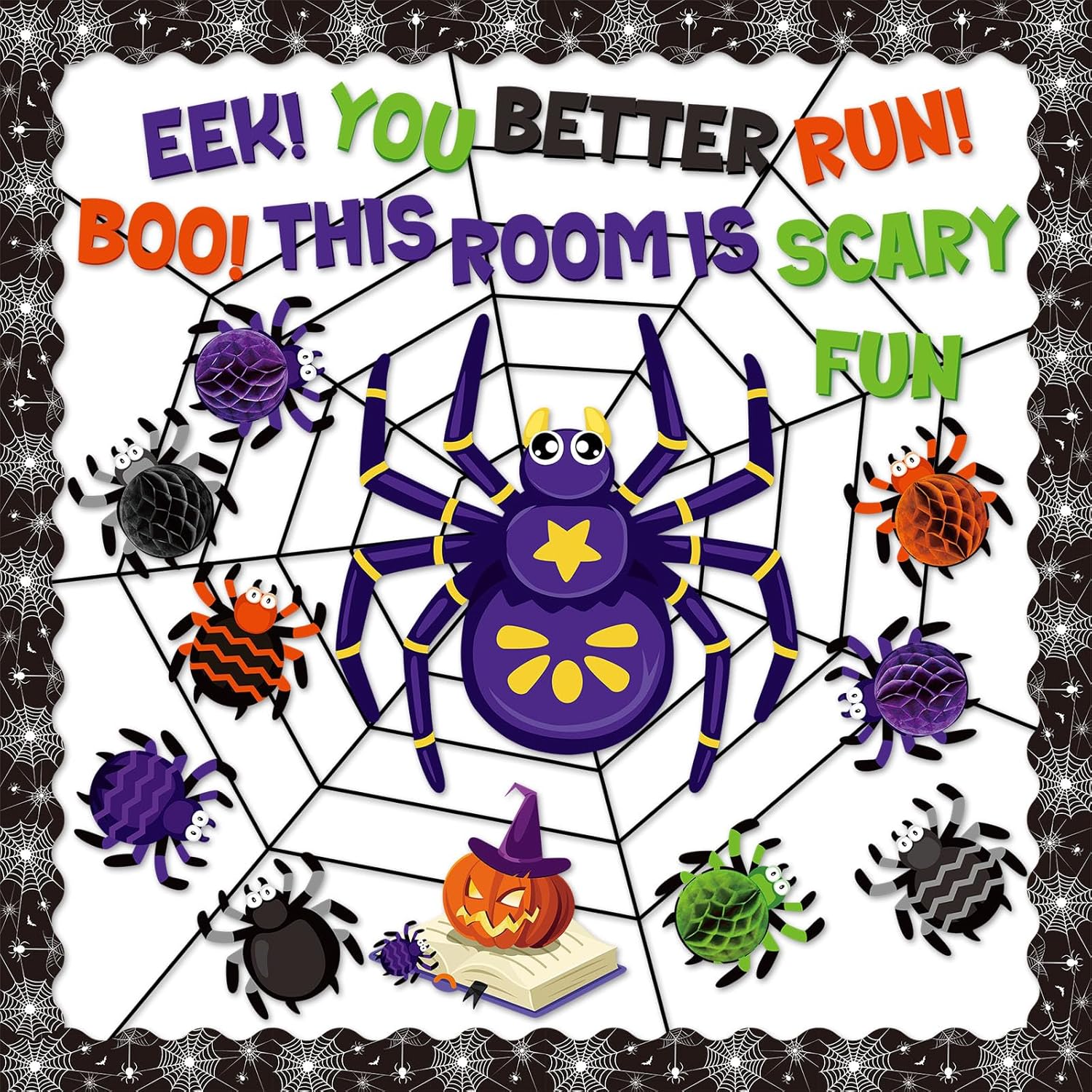 Amazon.com : Pasimy 58 Pcs 3D Halloween Bulletin Board Set Halloween ...