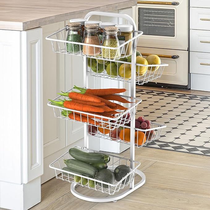 Amazon.com: Fruit Vegetable Basket for Kitchen 5 Tier Stackable Fruit ...