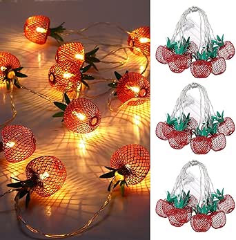 Amazon.com: VIHOSE 3 Set 30 LED Apple String Lights Fruit Shape Fairy ...