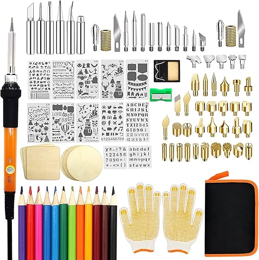 Amazon.com: Wood Burning Kit, 110 Pieces Wood Burning Tool with ...