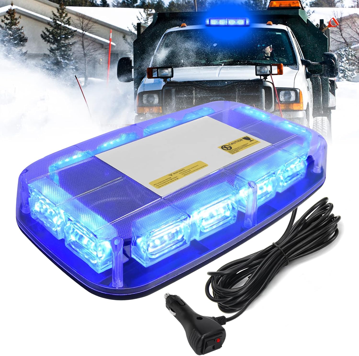 OPL5 Blue Rooftop Strobe Lights with Magnetic Base, 16 Flashing Modes ...