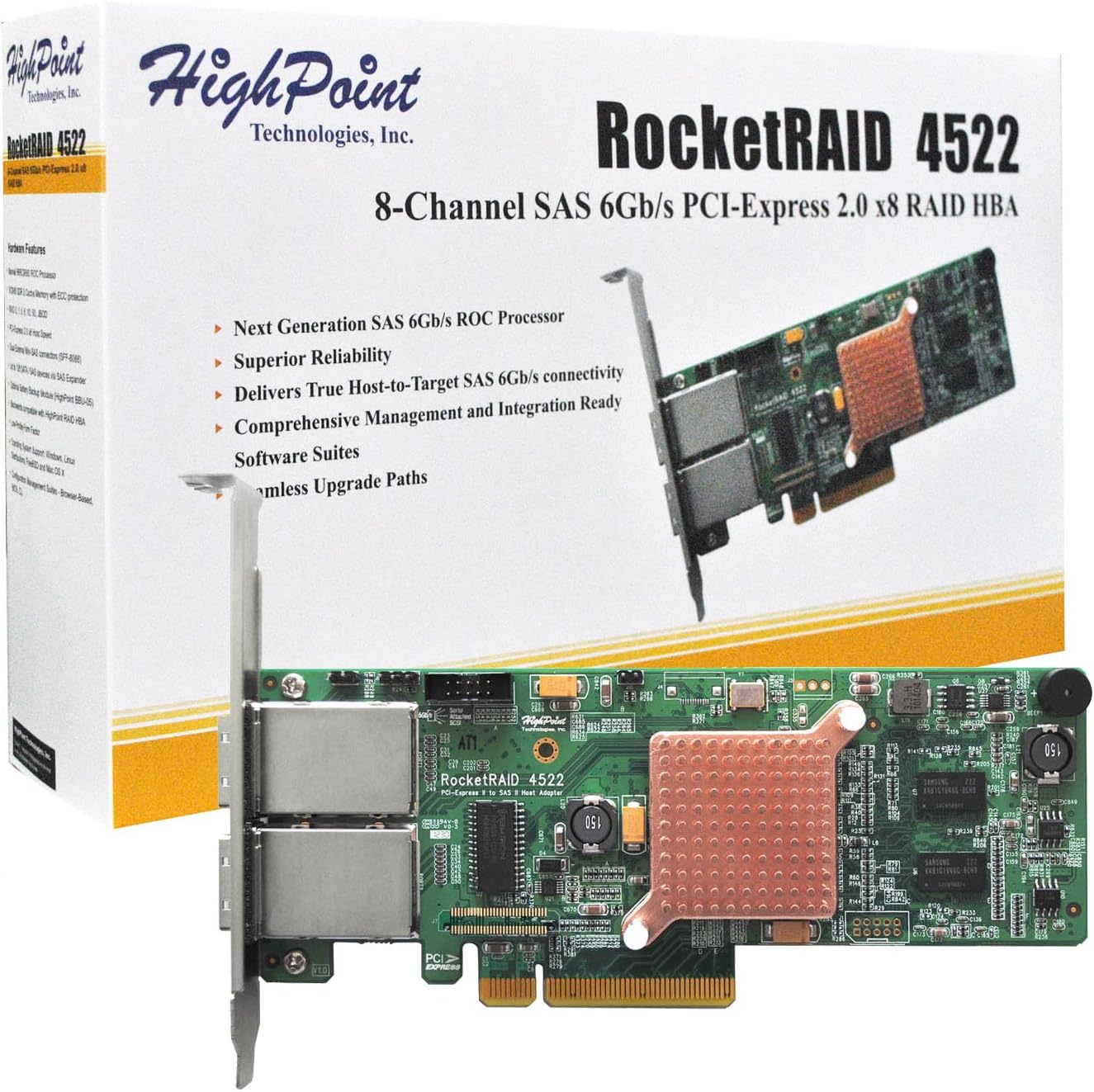 Amazon | HighPoint RocketRAID 4522 レイドカード PCI-Express 2.0 x 8 2x ...