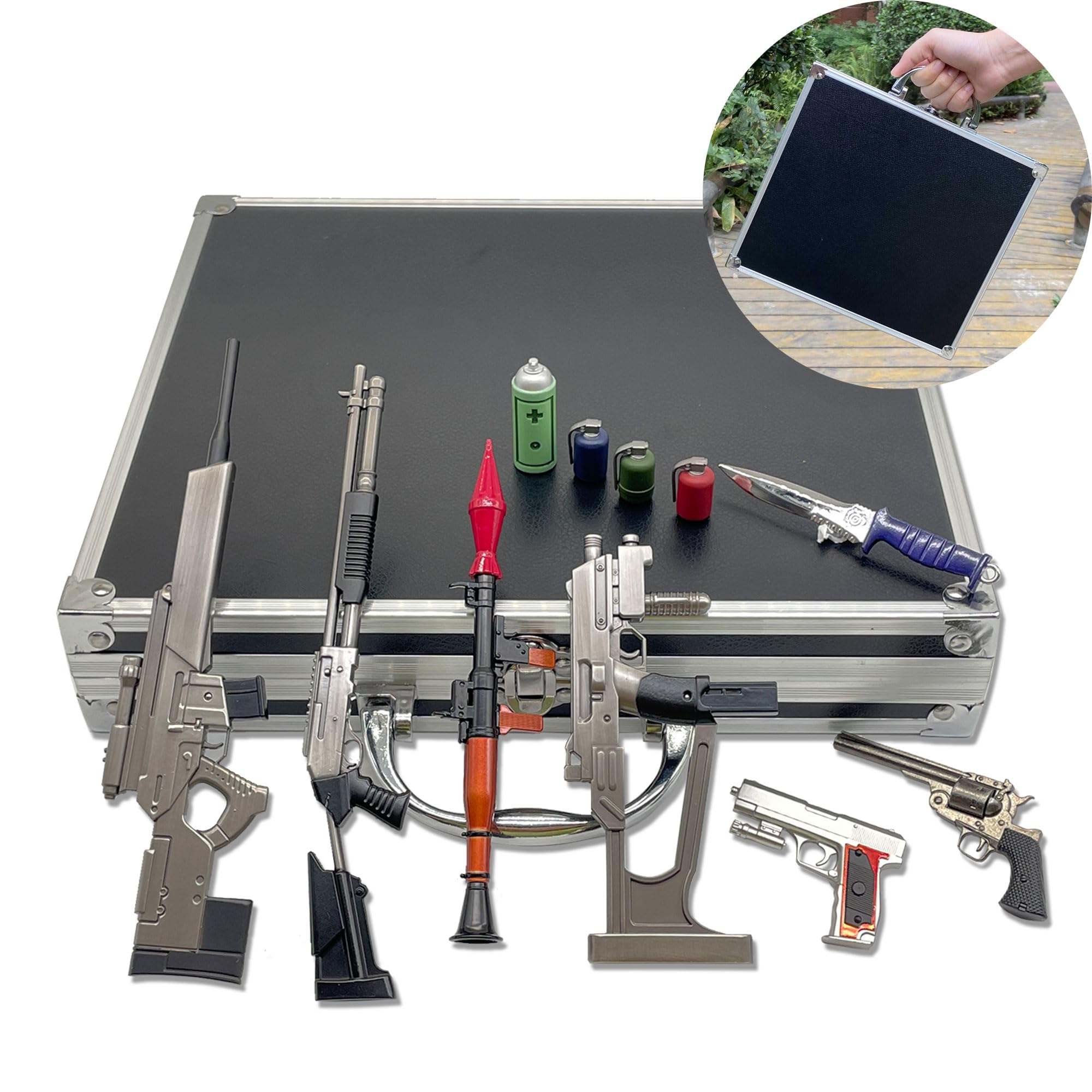 Amazon.com: crafthand Game Resident Weapon Suitcase Set 11 in 1 Metal ...