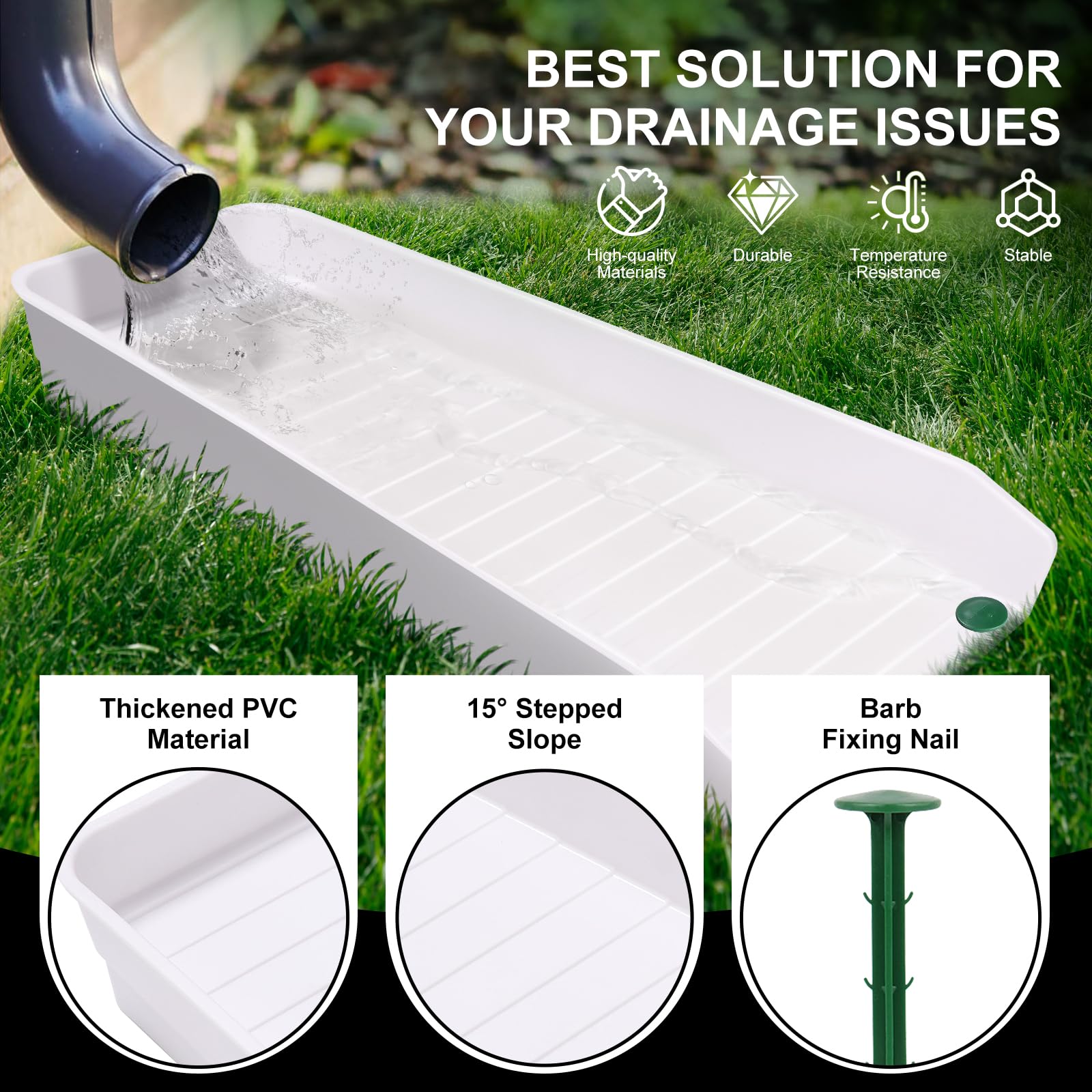 LEXSOMEO Downspout Splash Block Rain Gutter Extender Gutter Downspout ...