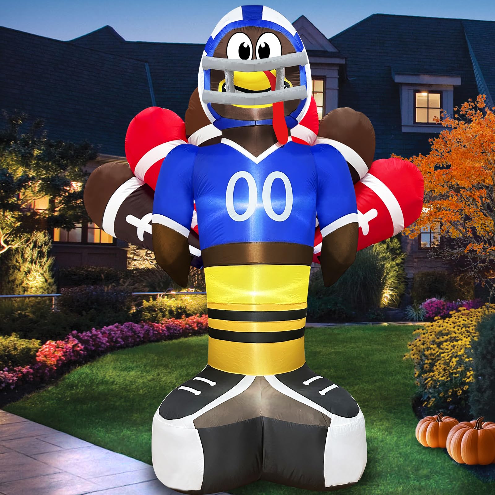 Amazon.com: TURNMEON 8 Ft Giant Football Turkey Inflatables ...