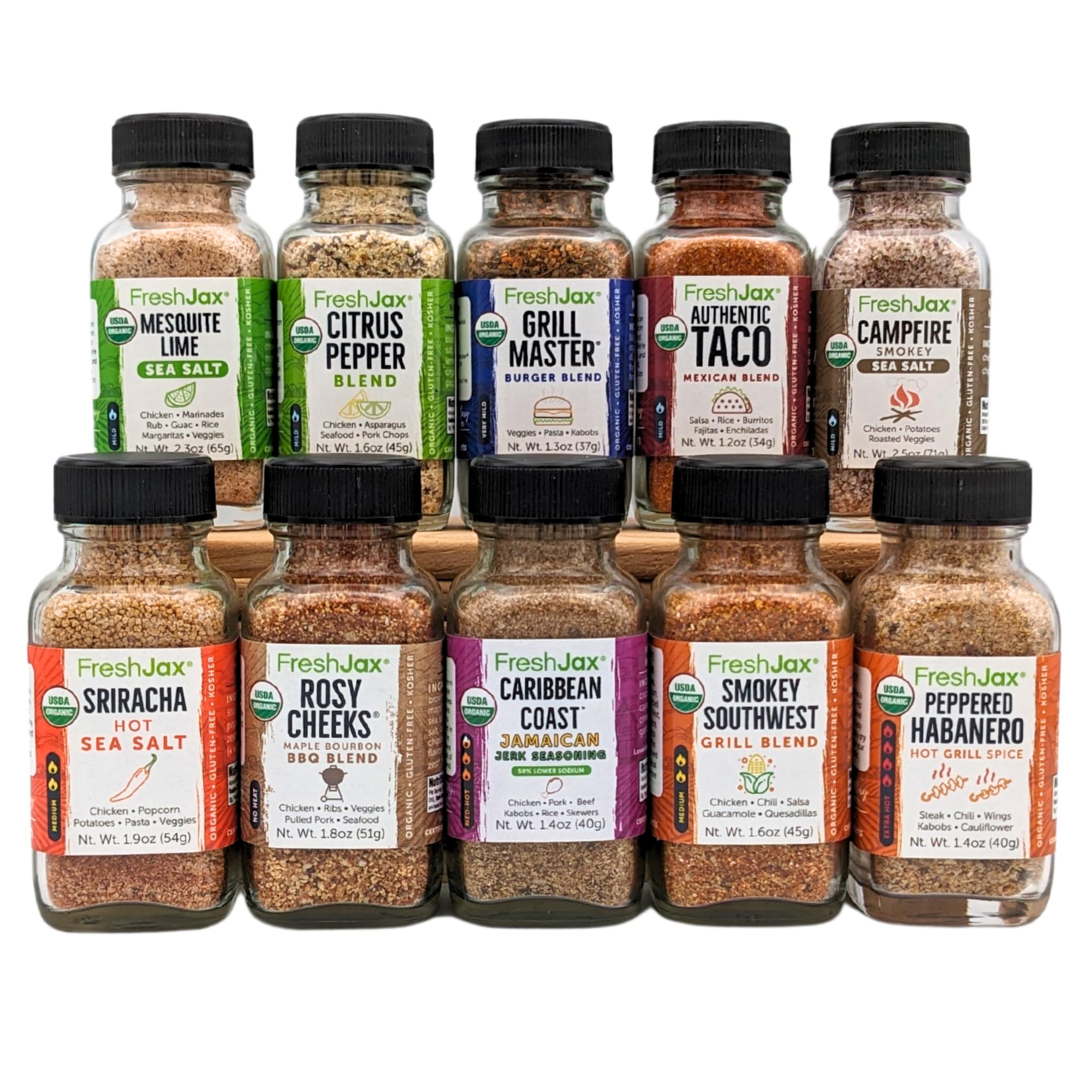 Amazon.com : FreshJax Organic Spices | 10 Grill Master Meat Rubs Gift ...