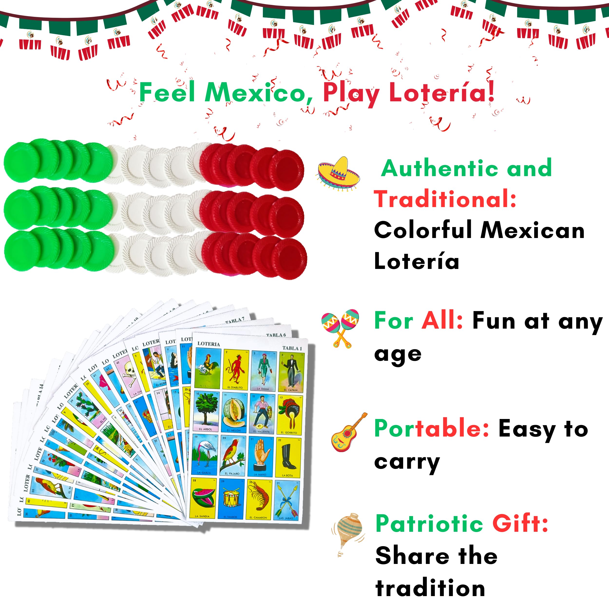 Buy Cuitáxi The Loteria Mexican Bingo Game with 100 Bingo Chips for 20 ...