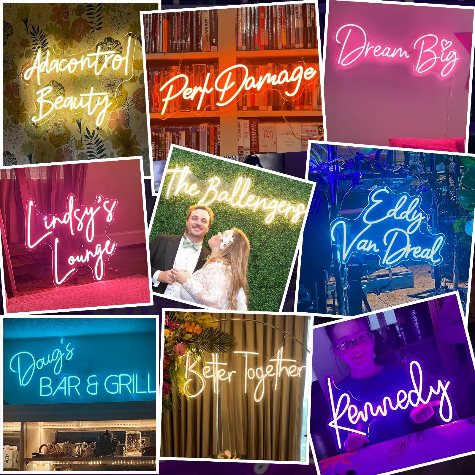 Personalized LED Neon Name Lights Dimmable Wall Decor Custom Neon Signs ...