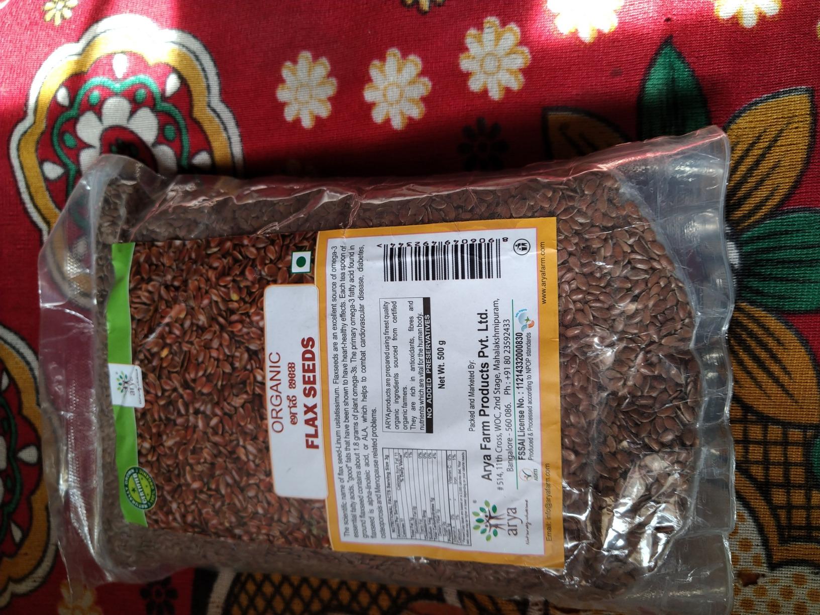 Arya Farm Arya Farm Organic Flax Seeds, 1 Kg, 2 X 500g : Amazon.in ...