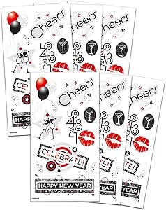 Amazon.com: New Year's Eve Stickers Party Favors Pack - 6 Happy New ...