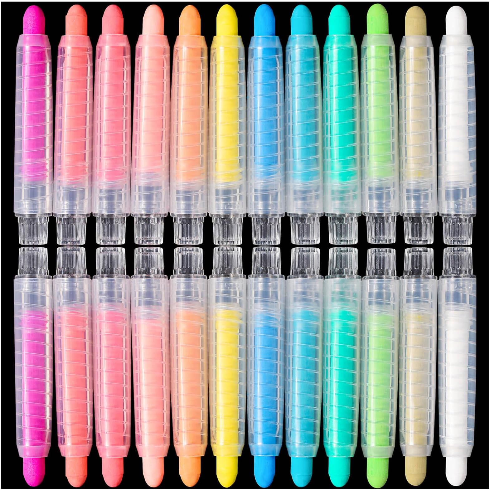 Amazon.com: ZHBDMGK Sidewalk Chalk Set with Holder for Kids, 24Pcs Dust ...