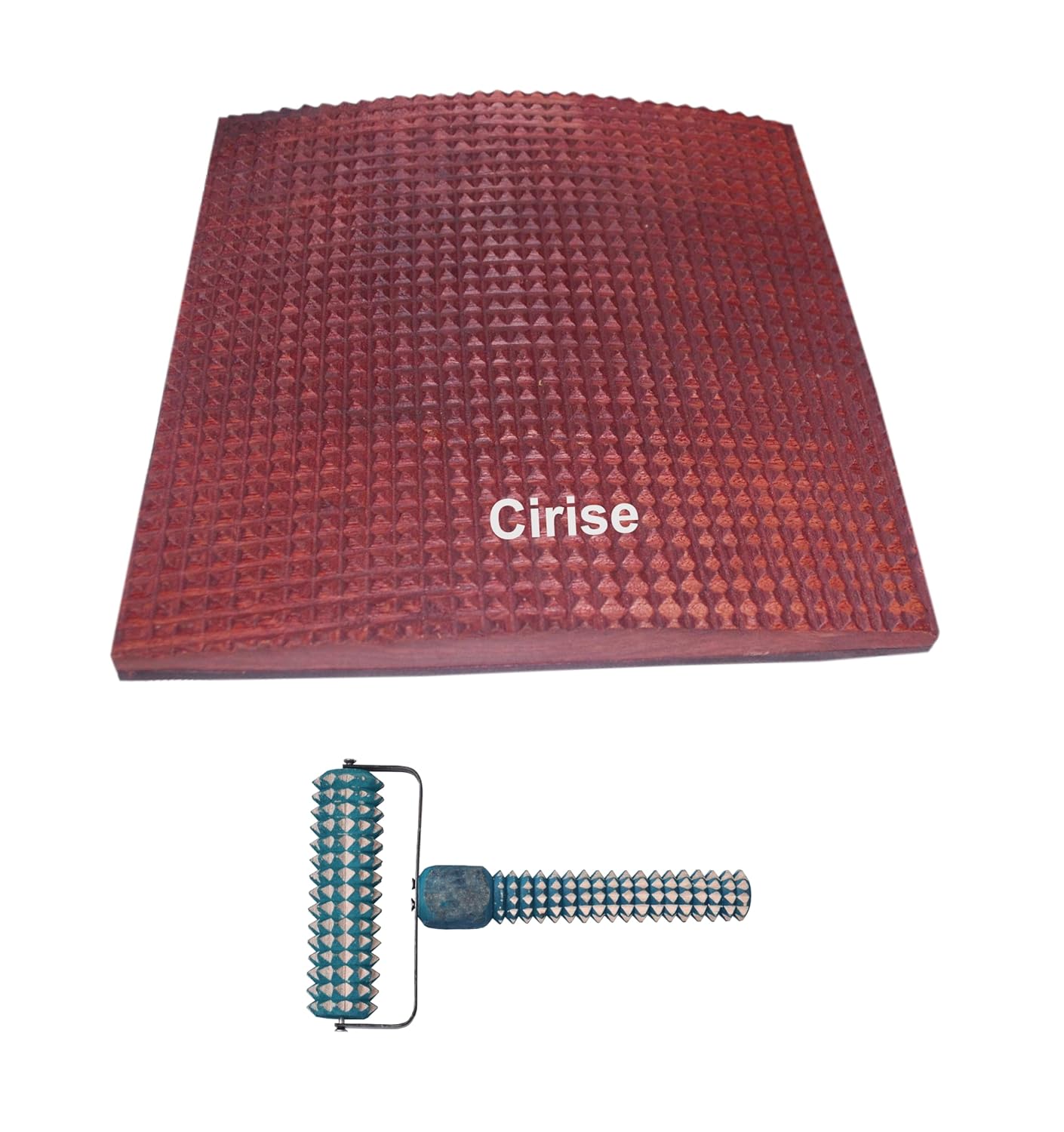 Cirise Engineered Wood Health Care Foot Mat with Hand Roller Massager ...