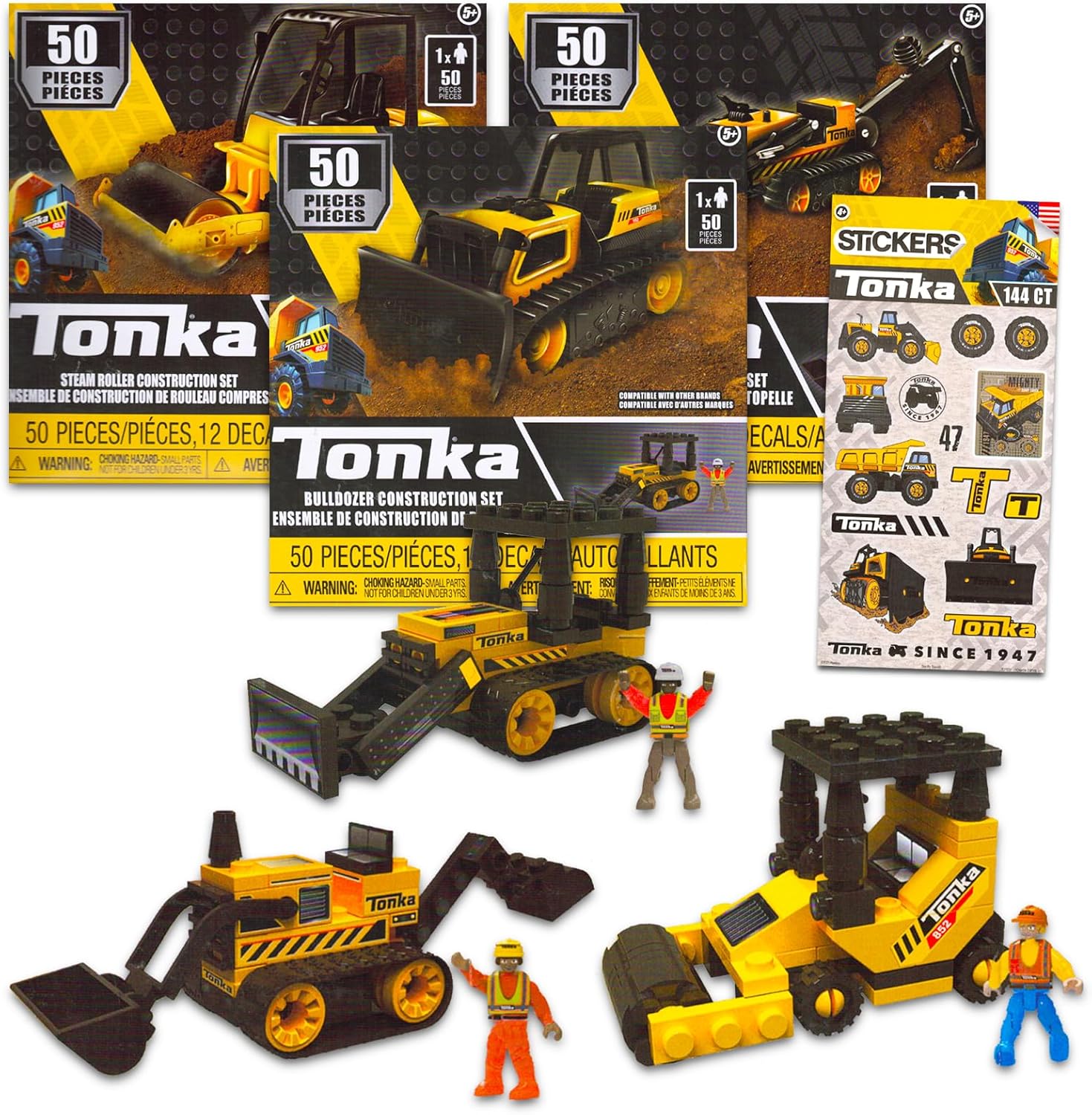 Amazon.com: Game Party Tonka Trucks Construction Building Set - Bundle ...