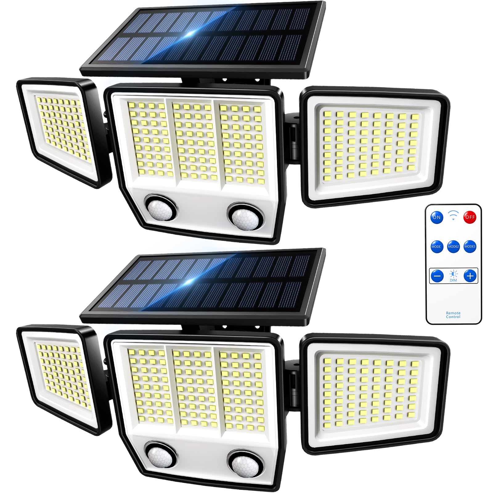 Solar Motion Sensor Outdoor Lights Waterproof - 3000LM 3 Modes Solar ...