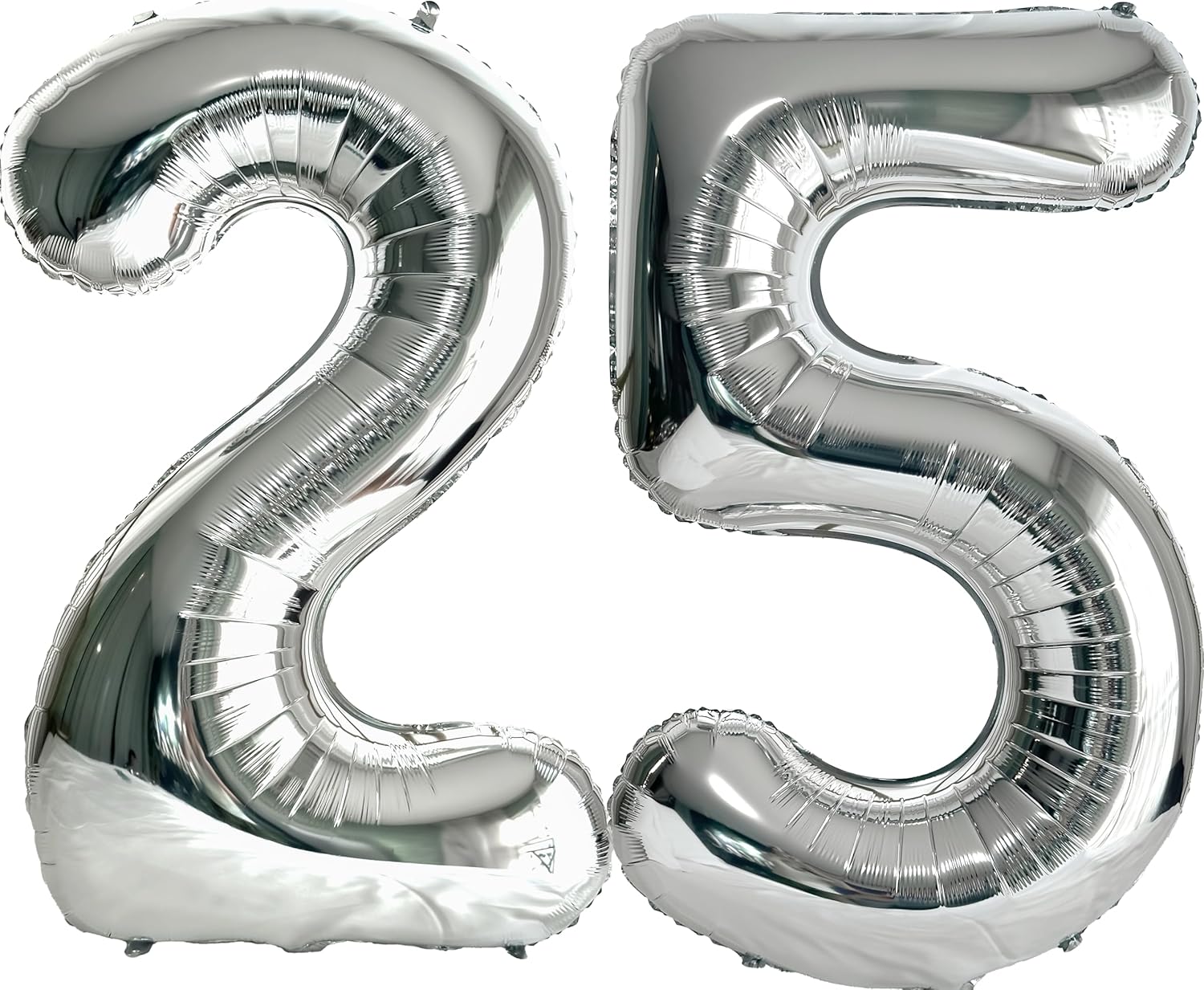 Amazon.com: FIROMI 25 Number Balloons Silver Big Giant Jumbo Huge Foil ...
