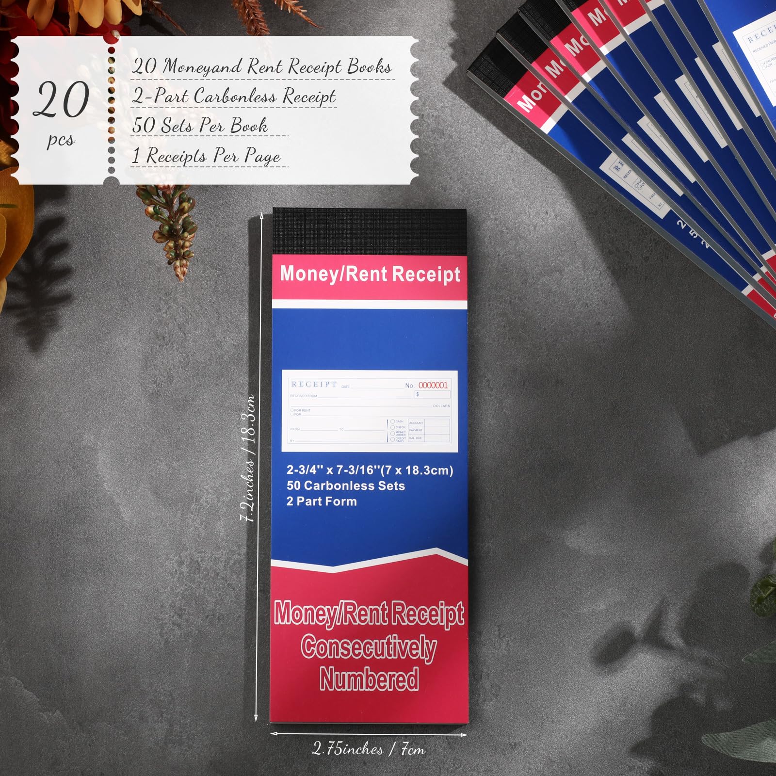 Snapklik.com : Crtiin 20 Pads Money And Rent Receipt Book 2.75 X 7.2 ...