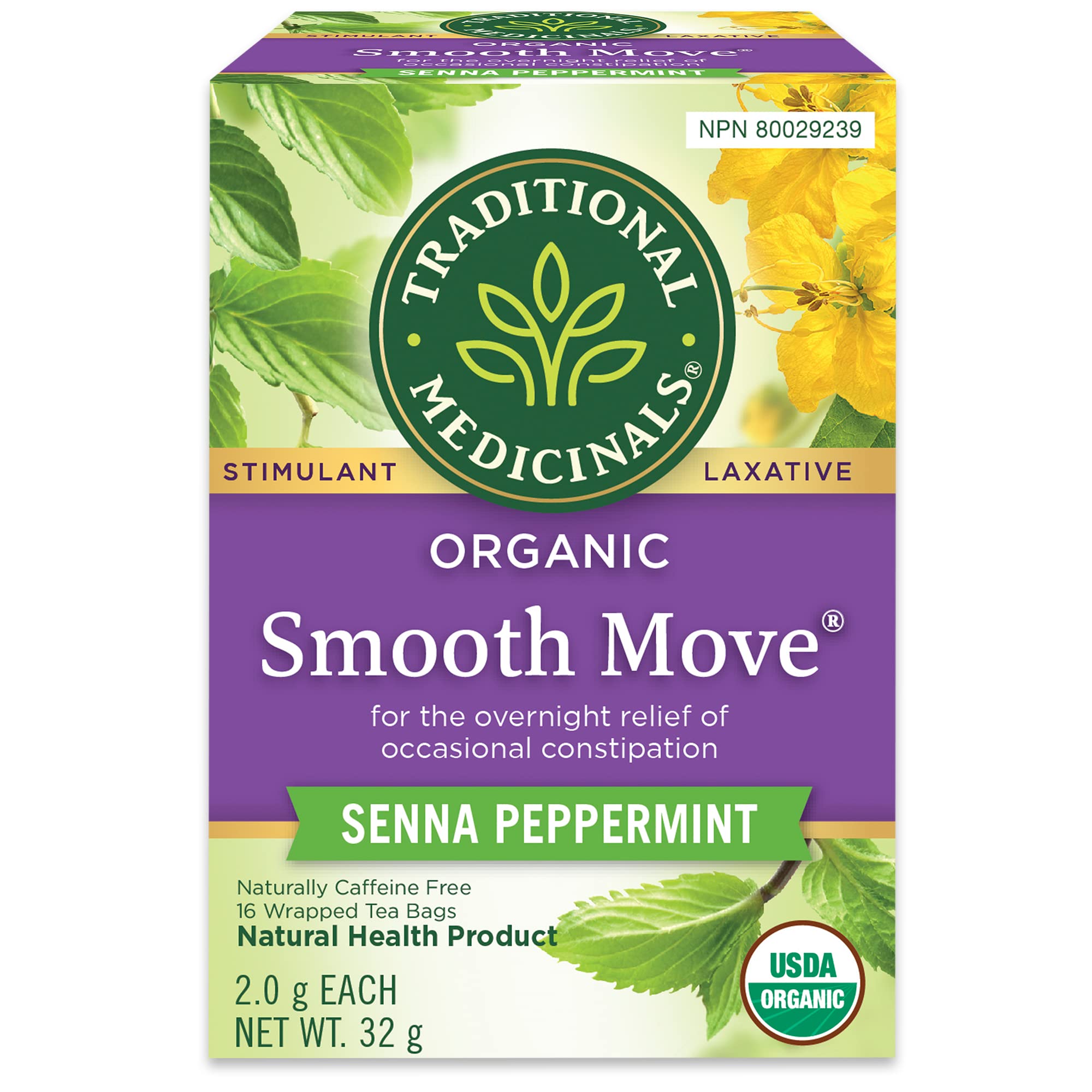 Traditional Medicinals - Organic Smooth Move Peppermint Laxative Herbal ...